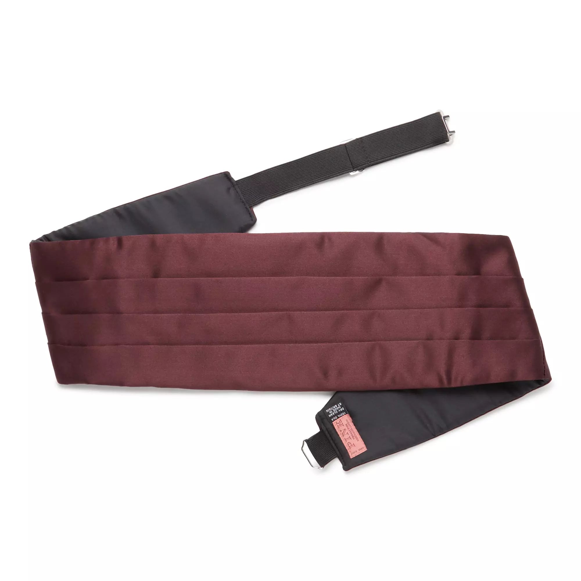 Burgundy Red Silk Satin Cummerbund – Thomas Pink